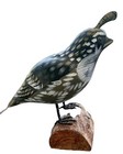 Vintage Hand Carved Wooden Quail Bobwhite? Bird Natural Wood Base Hand ...