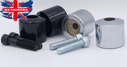 BAR END WEIGHTS Bike Motorcycle Handlebar Weight Ends Black Chrome ...