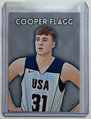 Cooper Flagg Limited Edition Artist Signed "Team USA" Trading Card 4/10 ...