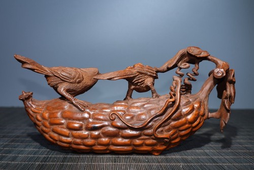 Collect ornaments Natural Boxwood Hand-carved Exquisite Balsam Pear ...