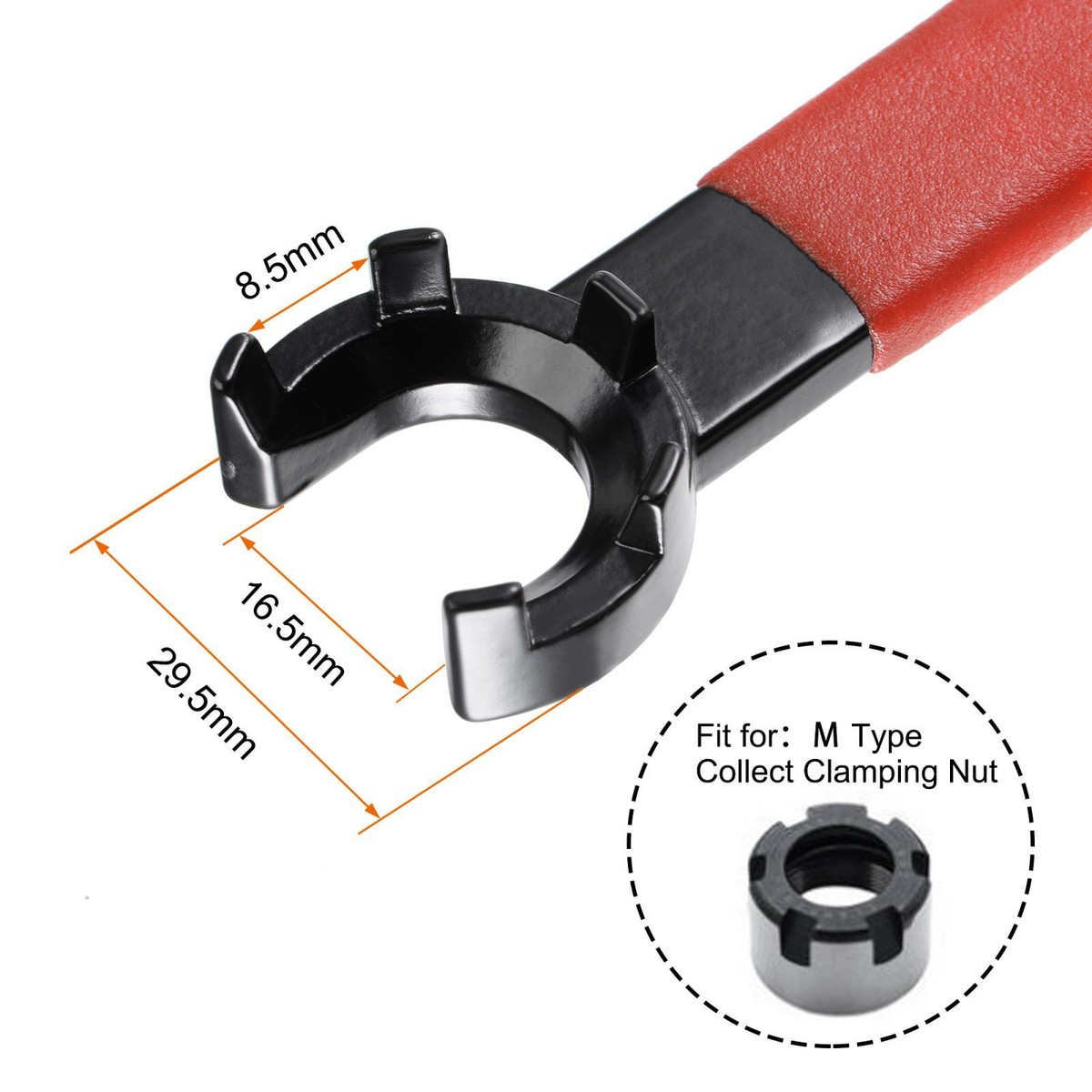 Collet Chuck Wrench Spanner For ER20A Lathe Clamping Nut W Red Non-slip ...