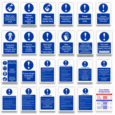 Catering Restaurant Kitchen Food Preparation Health & Safety Signs ...
