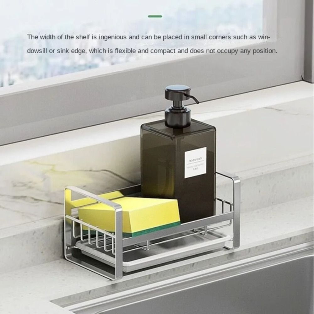 Stainless Steel Sink Rag Rack Stand Portable Kitchen Drain Rack Sponge ...