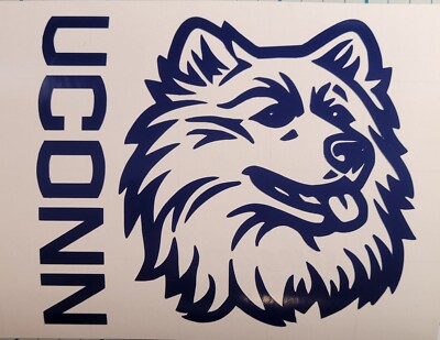 UConn Connecticut University Huskies Logo Vinyl Decal (Navy Blue ...