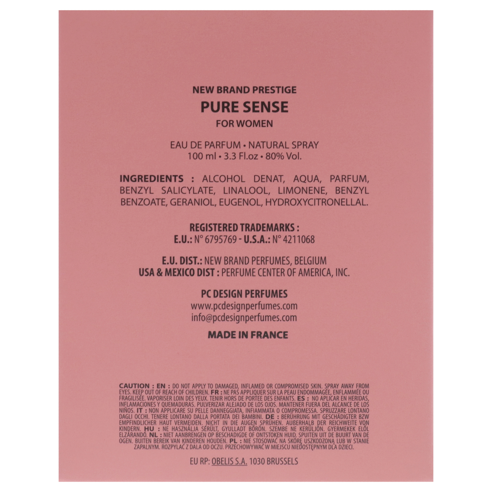 Prestige Pure Sense by New Brand for Women - 3.3 oz EDP Spray | eBay