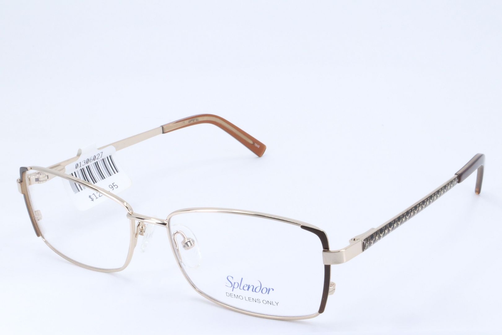 Splendor SP6002 Gold Rectangle Women Full Rim 53-15-135 Eyeglasses ...