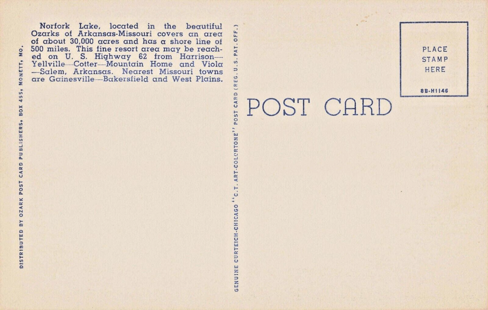 Postcard AR Lake Norfork Arkansas-Large Letters Greetings-Vintage 1950s ...