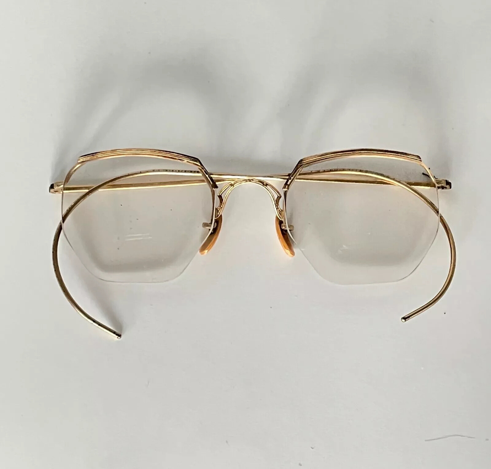 Antique Vintage Semi Rimmed Cable Temples 1/10 12k G.… - Gem