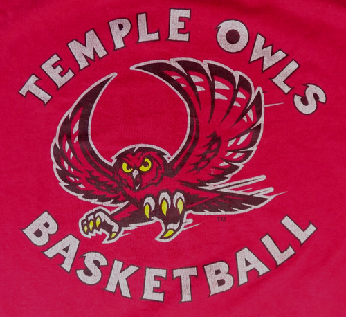 Temple Owls Basketball T Shirt 2XL Vintage Wild Cherry University ...