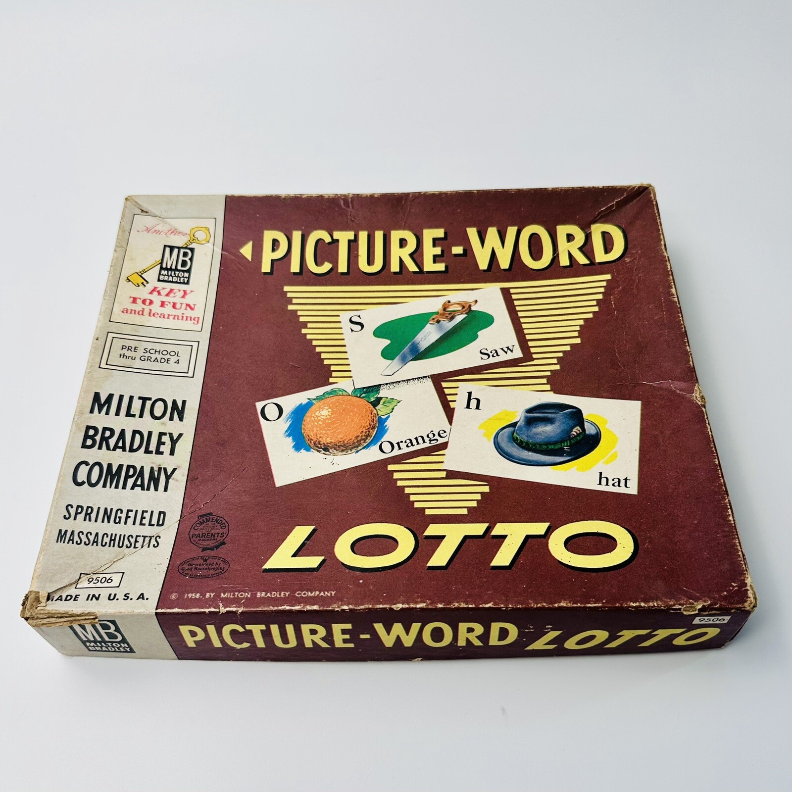 Vintage 1958 Milton Bradley Picture Word Lotto Game with Box | eBay