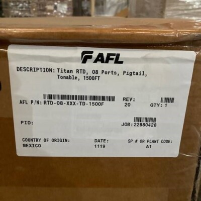 AFL RTD-08-XXX-TD-1500F Multiport 8 Port Pigtail, Tonable, 1500ft (NIB ...