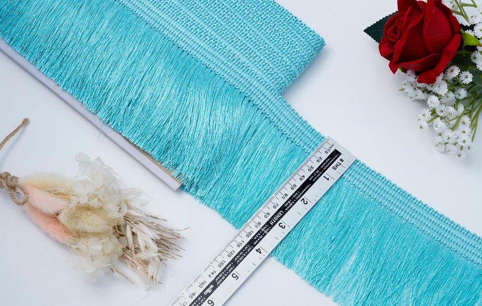 2Y 4 IN Silky Feather Fringe Trimming Braid Wedding Embellish Lace ...