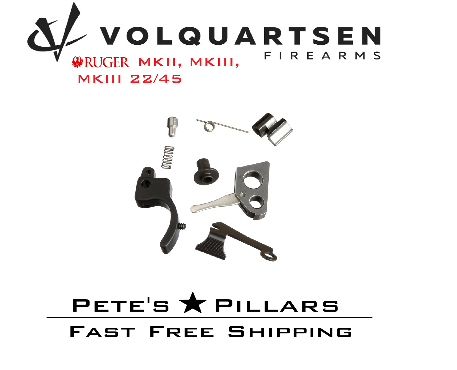 Volquartsen Accurizing Kit Trigger Silver Ruger Mark 1 2 3 & 22/45 ...