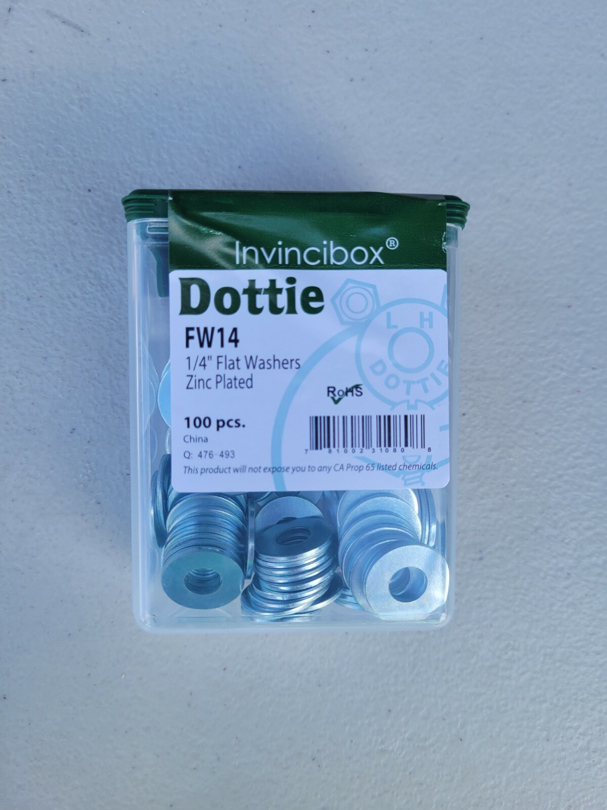 Brand New Dottie FW14 1/4” Zinc Plated Flat Washers (Box of 100) | eBay