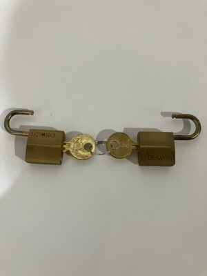 Lot of 2 Vintage 1” Belwith Padlock Hardened Steel Key Lock Same Keys ...