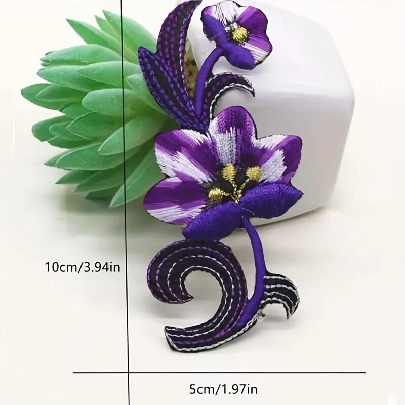 1 pair Embroidered Applique iron on Patches select color 4 x 2 inch | eBay