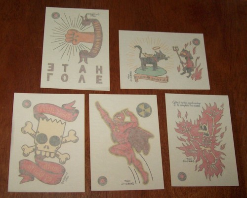 Five 1993 Skybox Bart Simpson Tattoo Cards | eBay