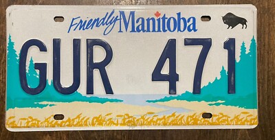 Manitoba License Plate MB Canada Canadian Vintage Expired Province GUR ...