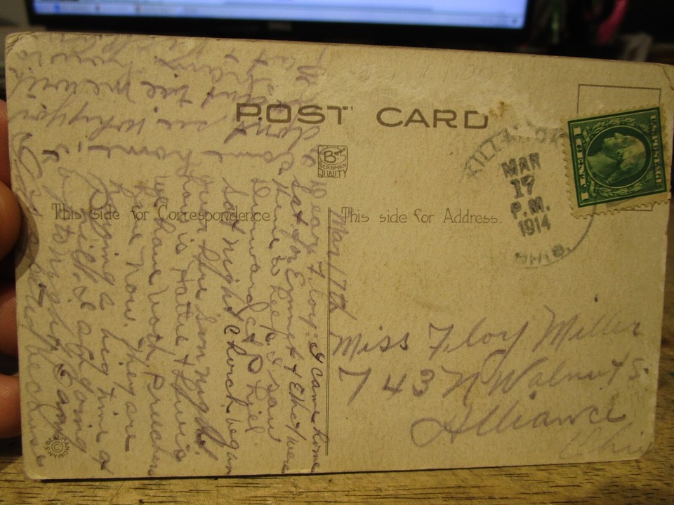 J1 Vintage Old Victorian Era OHIO Greetings Postcard ALLIANCE ...