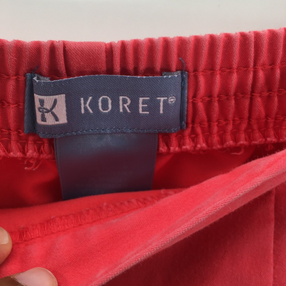 Koret Dress Pants Women's W16xL37 Red Elastic Waist | eBay