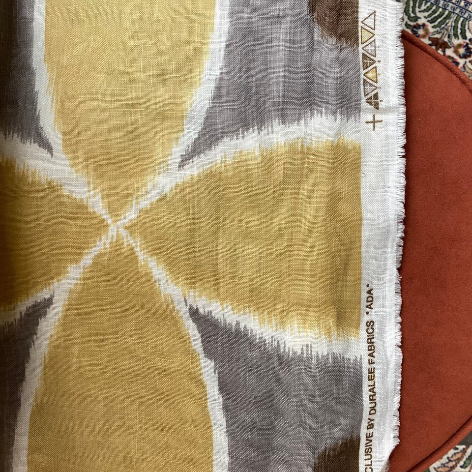Duralee Line ADA Yellow & Grey Pillow Drapery Upholstery 69" X 54 ...