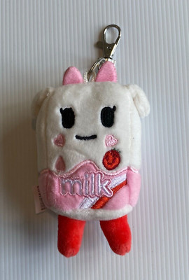 Tokidoki Plush Strawberry Milk Cow Aurora World Cute Keychain Like New ...