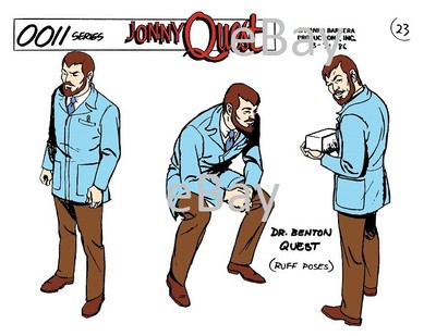 JONNY QUEST MODEL SHEET PRINT Hanna Barbera - DR. BENTON QUEST w LAB ...