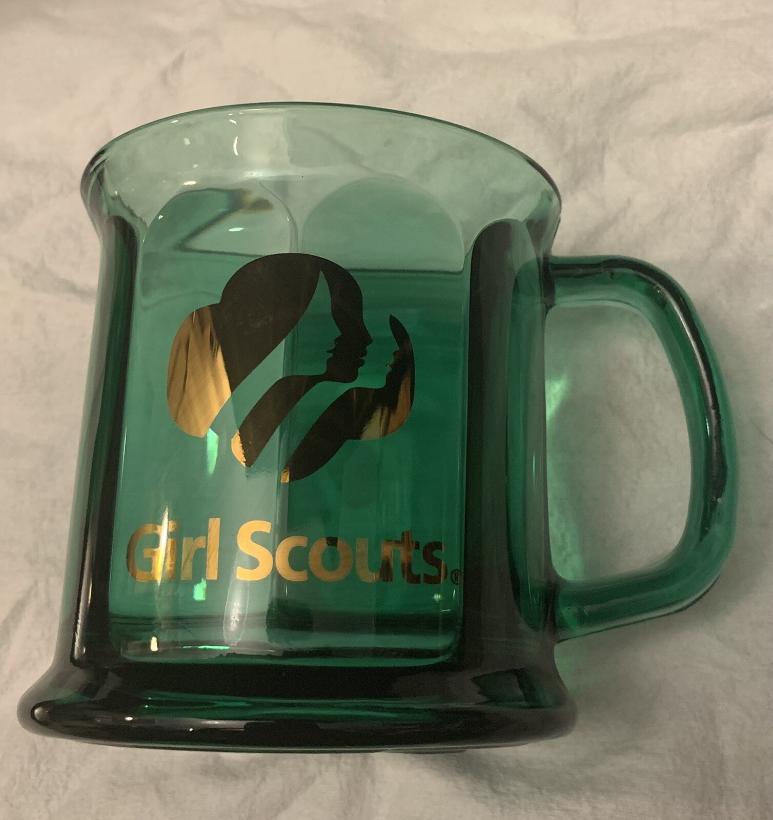 Vintage 1960's Girl Scouts Made in The USA Green Logo Glass Coffee Cup ...
