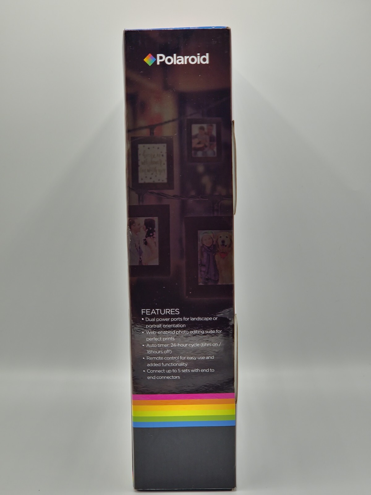 5 Photo Frame String Light Boxes LED Polaroid Candlenut Distressed Wood ...