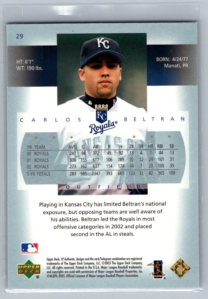 SP Authentic 2003 #29 Carlos Beltran | eBay
