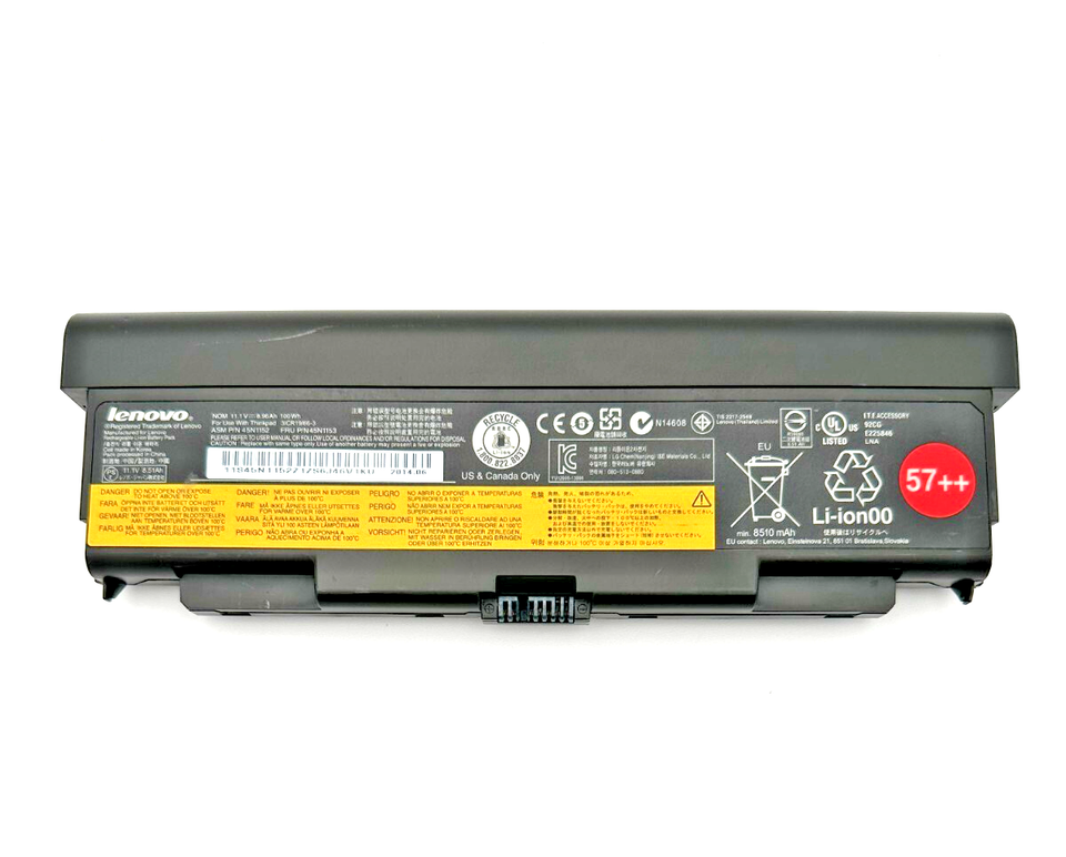 Genuine 57++ 9 Cell Battery For Lenovo ThinkPad T540P W540 L440 45N1152 ...
