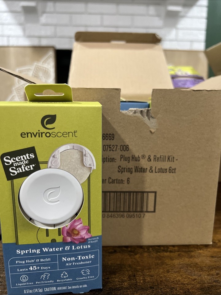 Enviroscent Plug Hub & Refill Kit Spring Water & Lotus 6ct | eBay