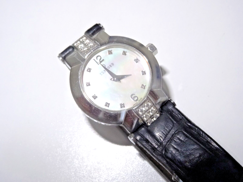 27mm Concord La Scala 5pt MOP Diam Dial S/S Watch 14.G4.1853S 12pt ...