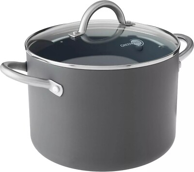 GreenPan Lima Hard Anodized Healthy Ceramic Nonstick 8QT Stock Pot with ...