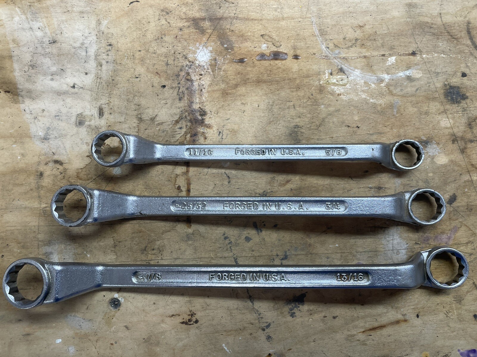 Vintage DUNLAP Tools Deep Double Offset Box End Wrench Lot. 3 Pieces ...