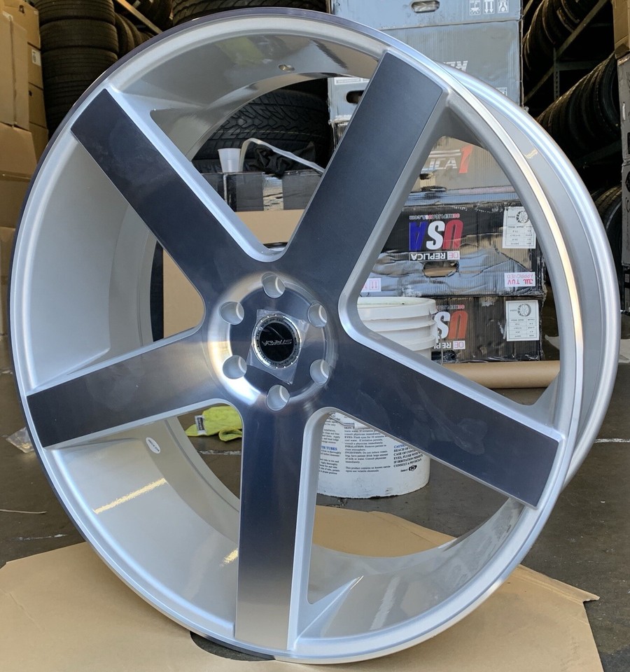 28” STRADA PERFETTO SILVER BRUSH WHEELS With TIRES Yukon Sierra Tahoe ...