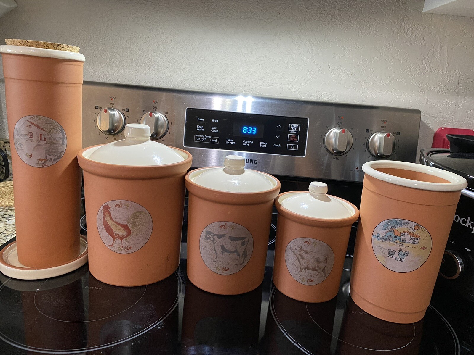 Artimino Do Sol Country Farm Animals Canister Storage Set of 5 Rooster ...