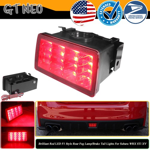 Brilliant Red LED F1 Style Rear Fog Lamp/Brake Tail Lights For Subaru ...