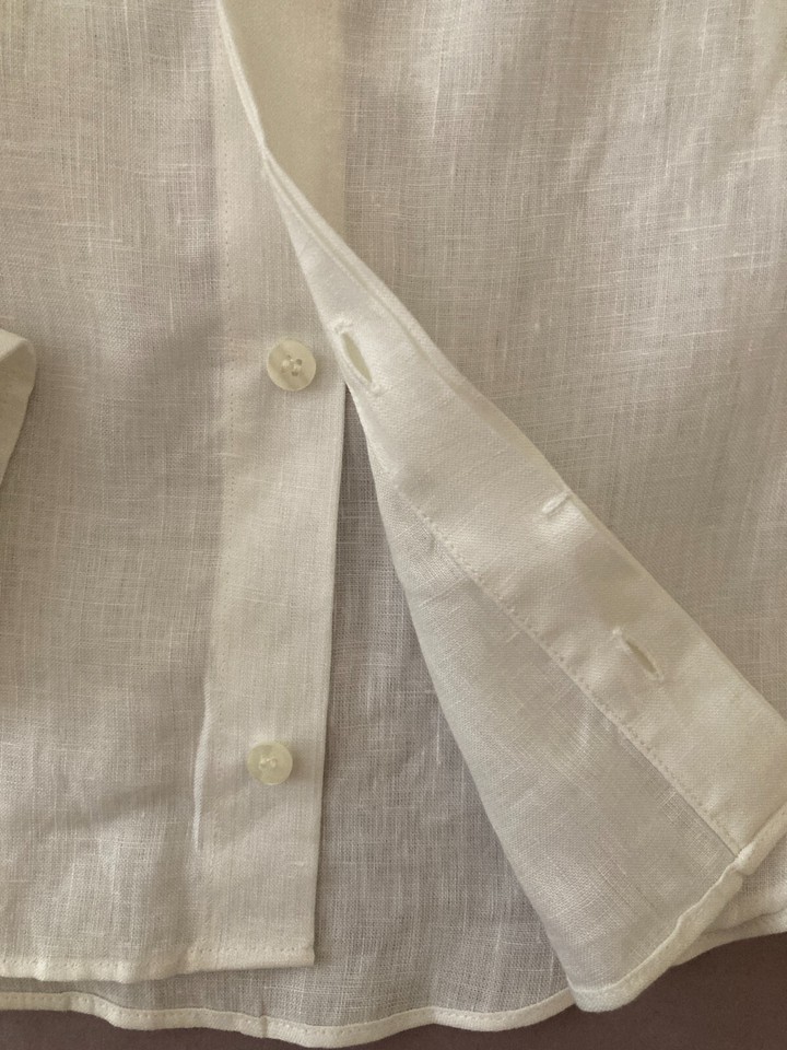 Men's MURANO White Open Neck Linen Shirt XL X-Large NEW NWT Slim Fit ...