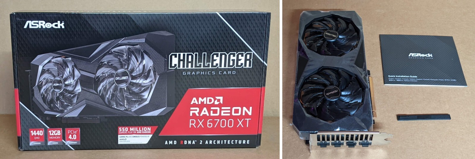 ASRock Radeon RX 6700 XT Challenger Gaming Graphic Card 12GB GDDR6 VRAM ...
