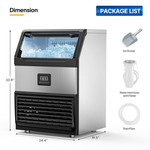 Electronic 320lbs/24H Commercial Ice Maker Bar Restaurant Service Cube ...
