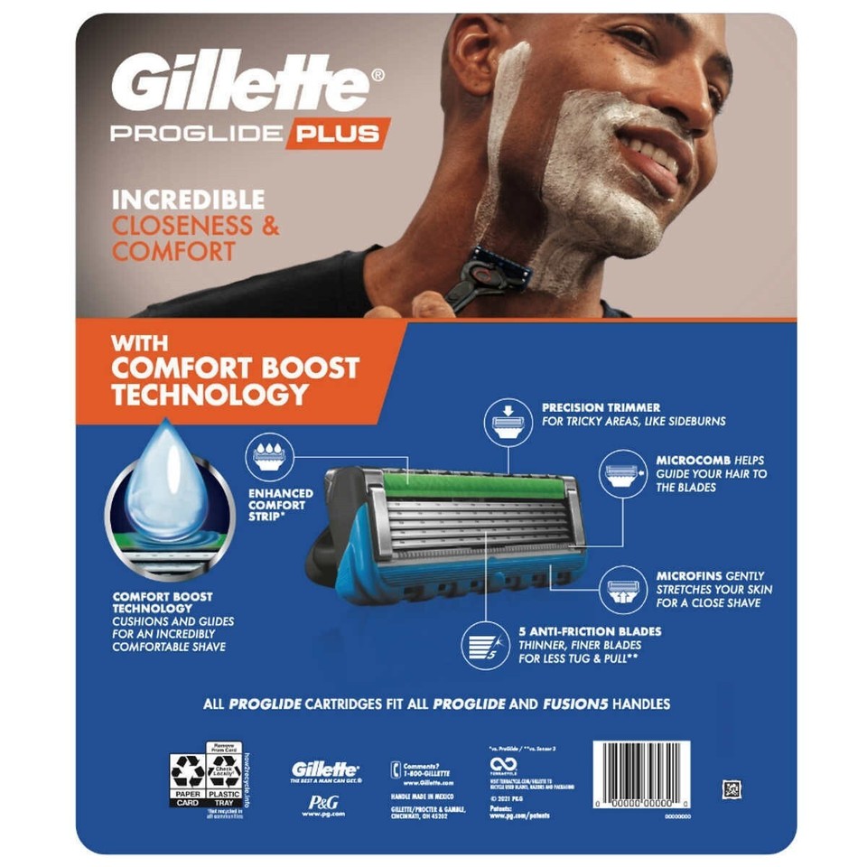 Gillette ProGlide Plus 5-Blade Razor 16 Cartridge & 1 Handle Fits ...