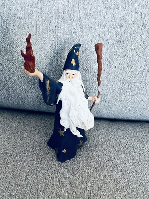 Papo Fantasy Tales & Legends MERLIN WIZARD w/Staff & Fire Figure 1999 ...