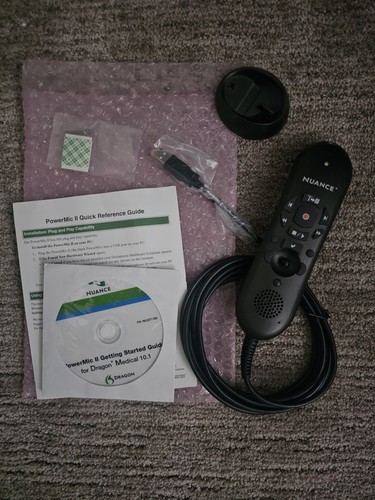 NEW Nuance PowerMic II Handheld Dictation Microphone USB 0POWM2N /Stick ...