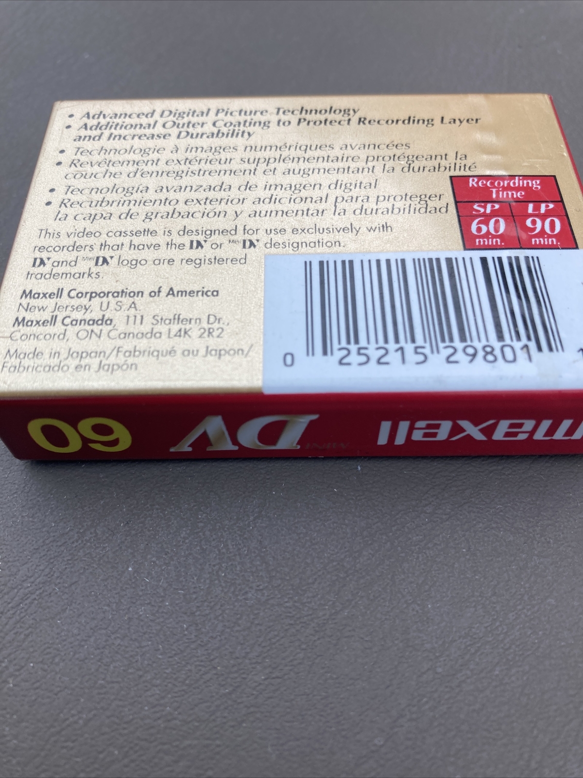 Maxell Mini DV DVM60SE Single Digital Video Cassette 60 Min Camcorder ...