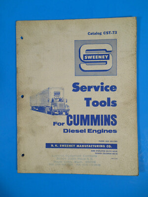 1973 Sweeney Service Tools Catalog CST-73 For Cummins Diesel Engines | eBay
