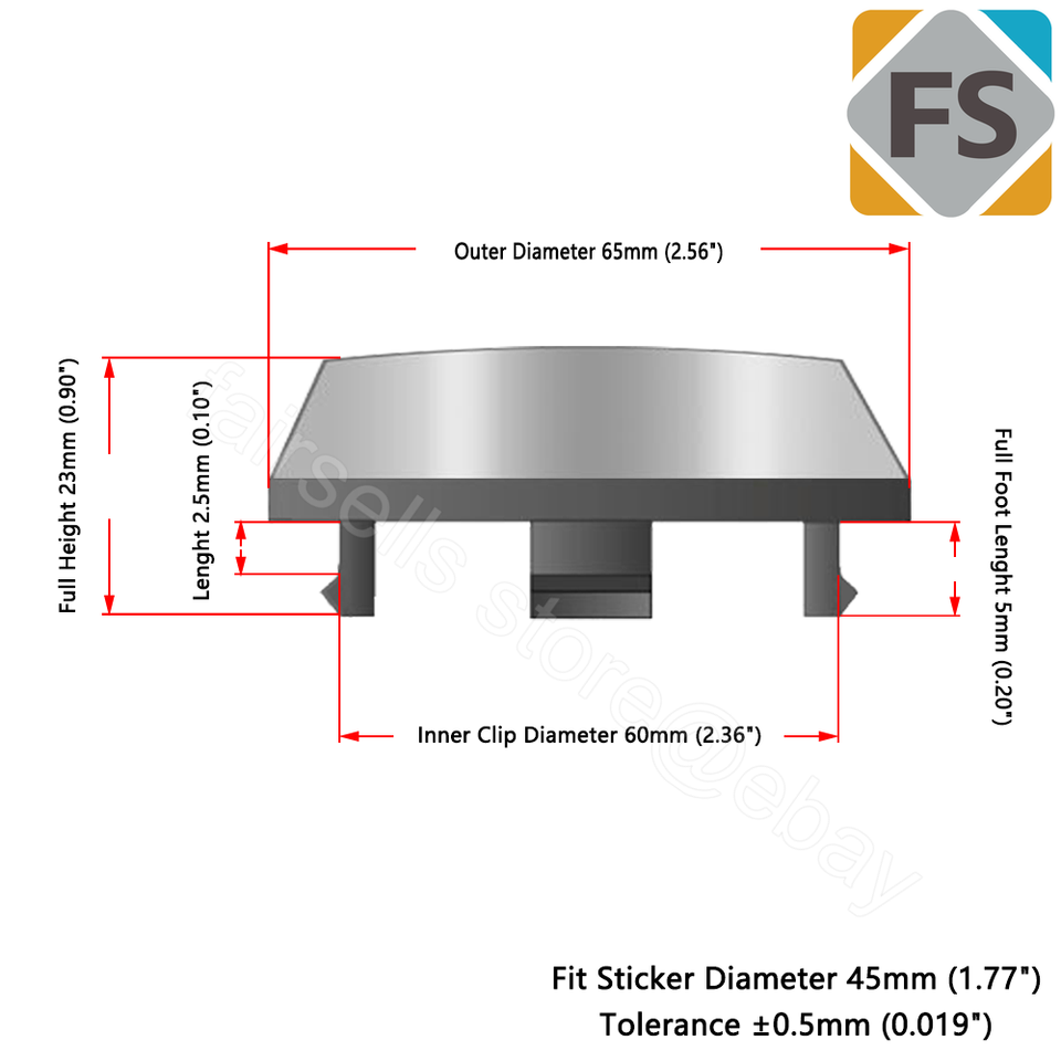 4x 65 mm Racing Black Silver Alloy Wheel Center Caps Hub Caps Rim Cap ...