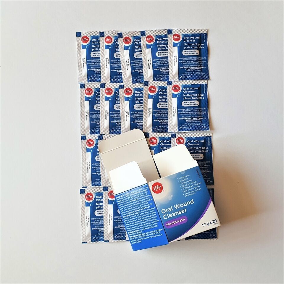 2 Boxes of LIFE BRAND Oral Wound Cleanser - AMOSAN Sodium Perborate ...