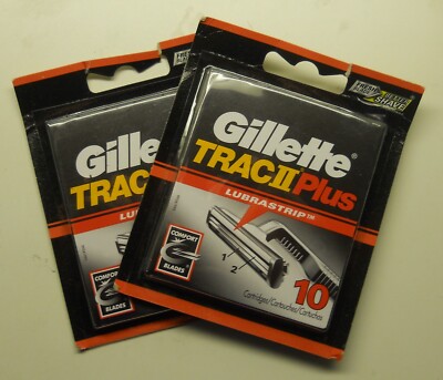 Genuine Gillette Trac II Plus Razor Blades with Lubrastrip - 2 Packs ...