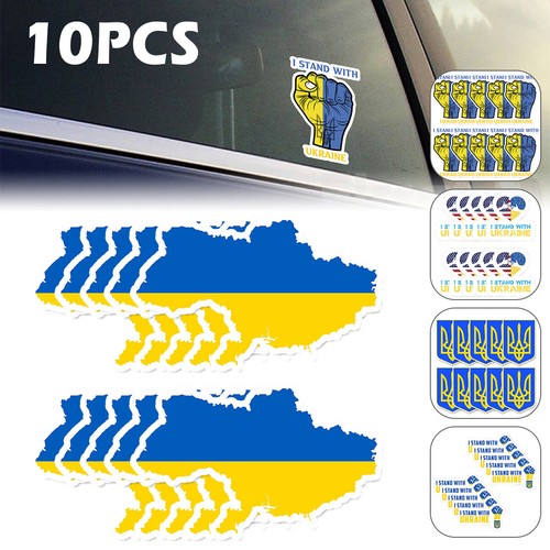 10pcs Ukraine Flag Stickers Waterproof Ukraine Flag Decal Anti-sun ...